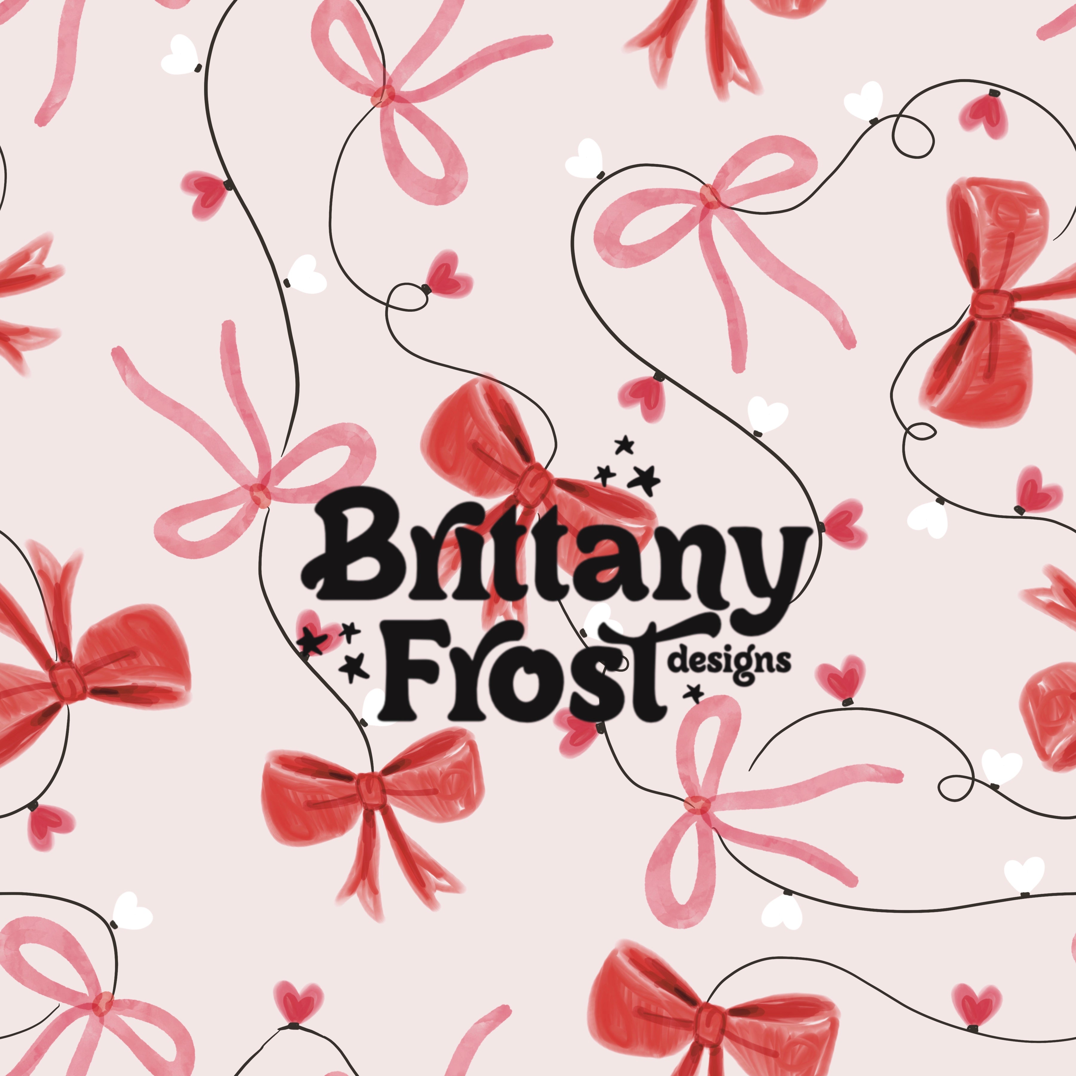 Watercolor Valentines Bow String Lights – Brittany Frost Designs