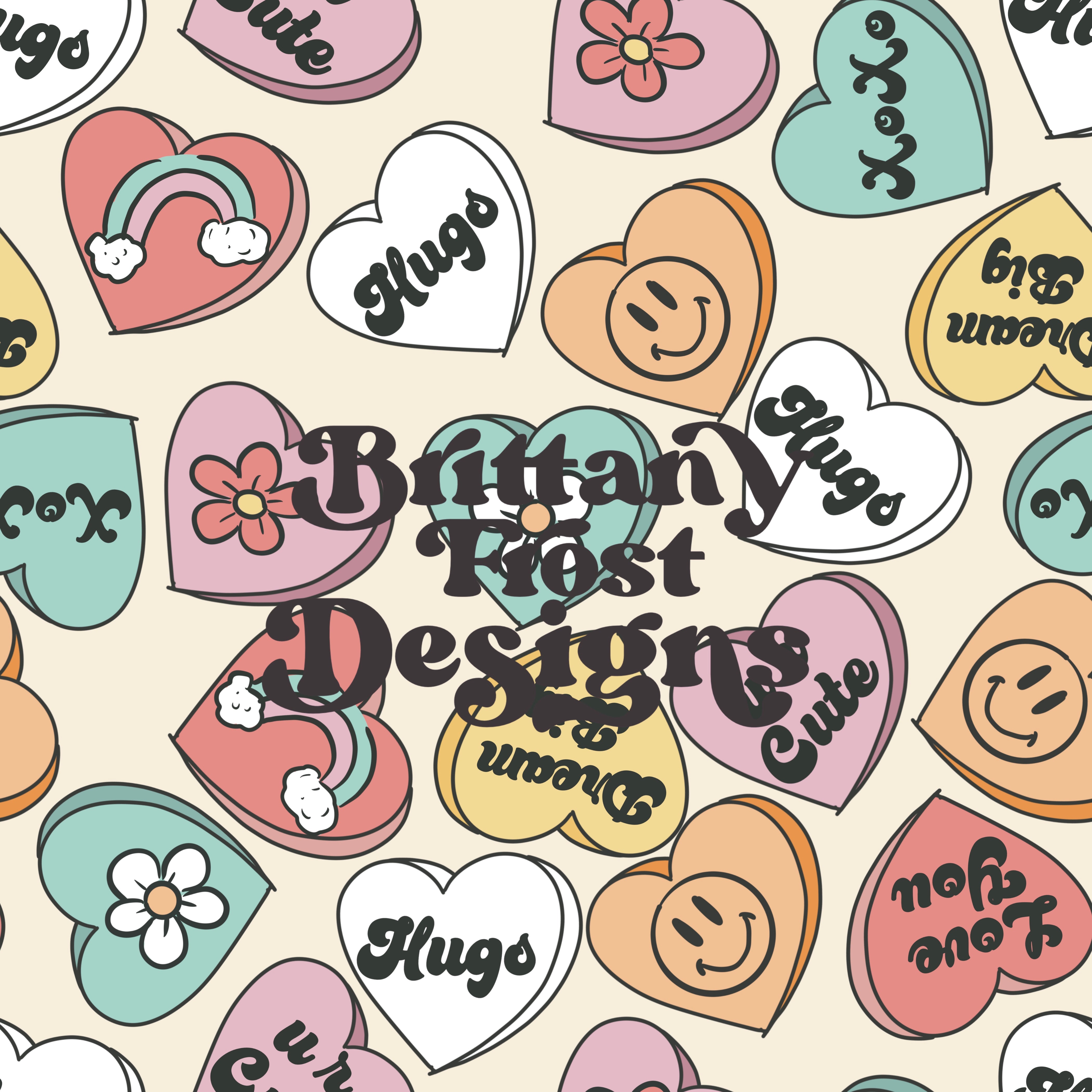 Retro Candy Hearts – Brittany Frost Designs